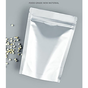 50 Mylar Bags for Food Storage, Mylar Bags 1 Quart 7"x10"- Thick 10 Mil, Stand-Up Vacuum Sealing Sealable and Ziplock Resealable Bags - Odor Free Heat Resistant, Airtight Food Storage Foil Bags