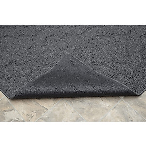 Garland Rug Brentwood Double Quatrefoil Indoor/Outdoor Area Rug, 6-Feet by 8-Feet, Cinder Gray