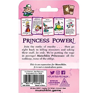 Steve Jackson Games Munchkin Princesses Card Game (Mini-Expansion) | 15 Cards | Adult, Kids, & Family Game | Fantasy Adventure Roleplaying Game | Ages 10+ | 3-6 Players | Avg Play Time 120 Min | from