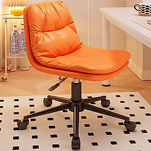 Ergonomic Desk Chair Computer Chair, Home Sedentary and Comfortable Makeup Chair, Desk Chair, Study Lift Stool, College Dormitory Backrest Swivel Chair B Orange