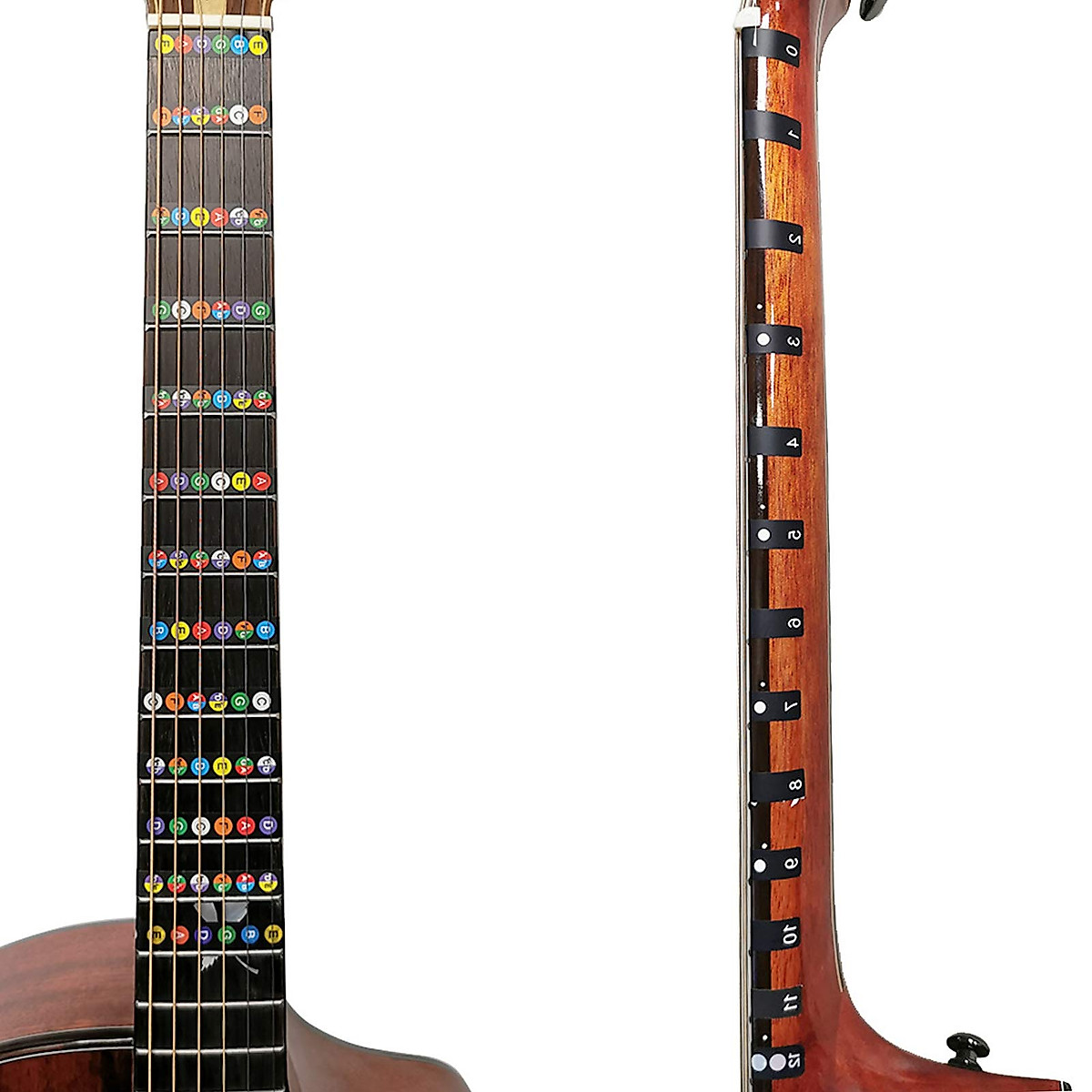 12 Pcs Celluloid Picks 0.46mm/0.71mm/0.96mm，With 3 Pcs Guitar Fretboard Stickers for Guitar Players