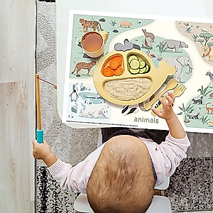 Stylish Disposable Placemats for Babies - 40 Easy to Use Sticky Toddler Placemats Keep Your Dining or Restaurant Table Clean - Entertaining Mats are a Must Have Essential for Eating Out or Travelling