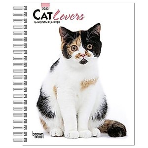 Cat Lovers | 2023 6 x 7.75 Inch Spiral-Bound Wire-O Weekly Engagement Planner Calendar | New Full-Color Image Every Week | BrownTrout | Animals Domestic Kittens Feline