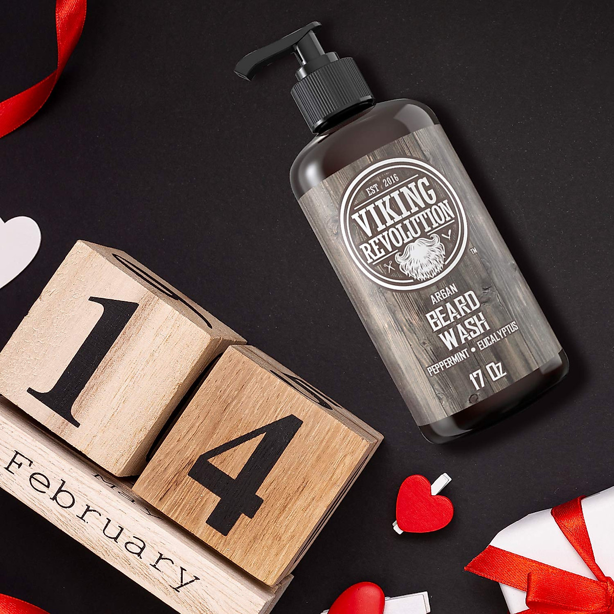 Beard Wash Shampoo w/Argan & Jojoba Oils - Softens & Strengthens - Natural Peppermint and Eucalyptus Scent - Beard Shampoo w/Beard Oil (17 oz Shampoo)