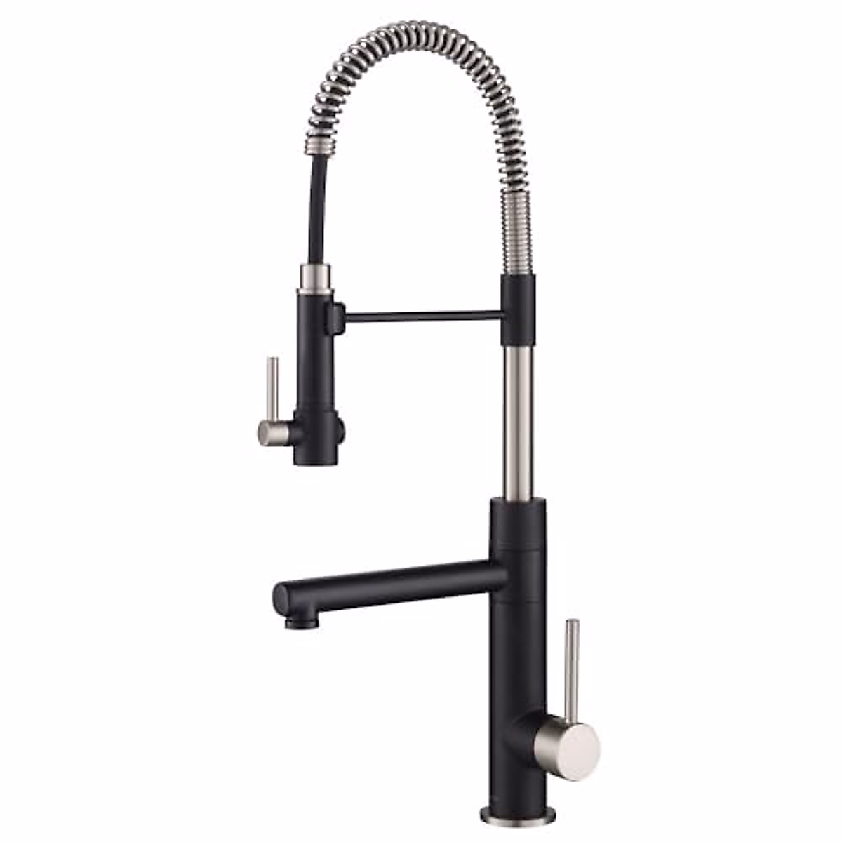 Kraus KPF-1603SFSMB Artec Pro 2-Function Commercial Style Pre-Rinse Kitchen Faucet with Pull-Down Spring Spout and Pot Filler, 24.75 inch, Spot Free Finish Stainless Steel/Matte Black