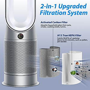 TP06 HEPA Replacement Filter for Dyson HP06 TP06 HP07 TP07 TP7A HP09 TP09 HP09 TP09 PH01 PH02 PH03 PH04, Part No. 970341-01, 2 in 1 Replacement, 2 PACK