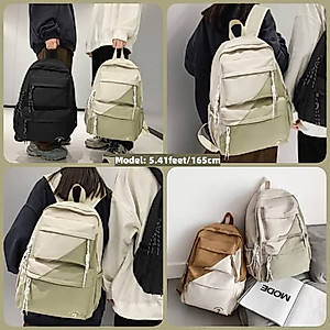 Leaper Water-resistant Laptop Backpacks for Women Lightweight Backpack College Bag Travel Satchel Green