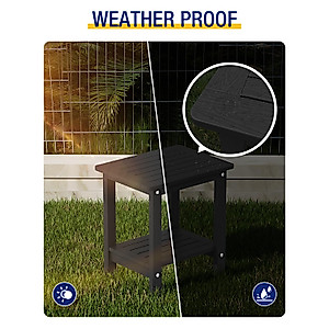 YEFU Small Table Set of 2 Side Tables Outdoor Coffee Table for Patio Living Room Bedroom(Black, Double Layer)