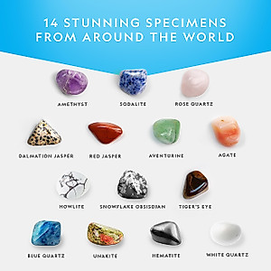 NATIONAL GEOGRAPHIC Premium Polished Stones - 2 Pounds of 3/4-Inch Tumbled Stones and Crystals Bulk, 4500+ Carats, Gemstones for Kids, Rock and Mineral Kit, STEM Toys