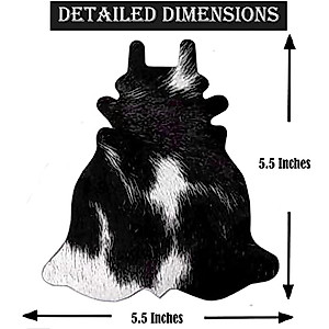 Cowhide Coaster Set of 6 pcs Natural Cowhide Drink Coasters Hair On Cow Shape Coasters Leather Tea Cup Coasters Home Décor & Home Living Ideas by NGF, 4.5 x 4.5 x 0.5 inches