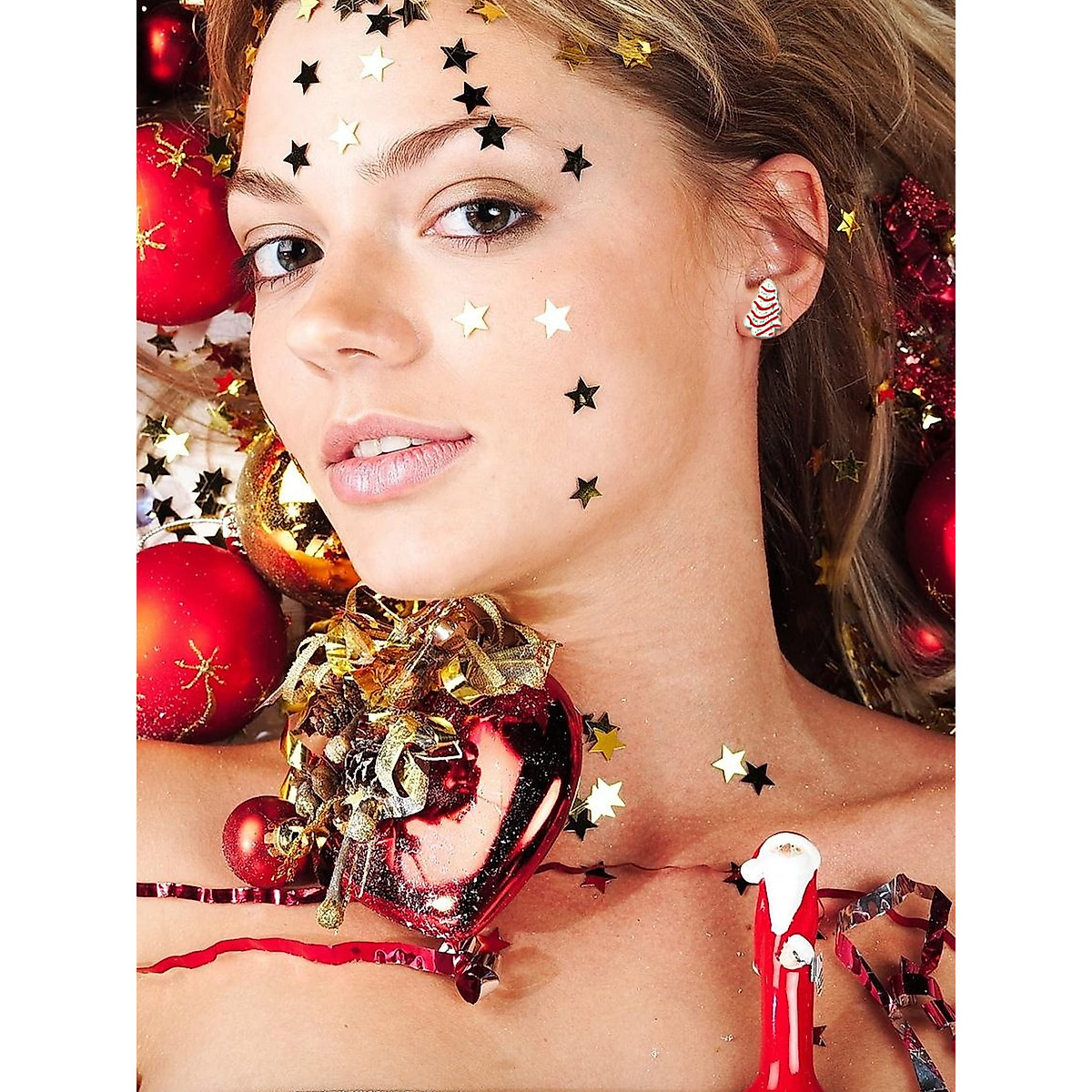 Christmas Tree Cake Earrings for Women Christmas Stud Earrings Christmas Tree Snowflake Acrylic Stud Earrings Christmas for Women (A)…