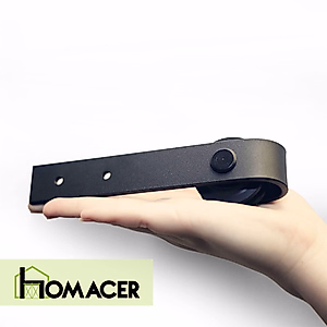 Homacer Mini Black Rustic Non-Bypass Sliding Barn Door Hardware Kit, for Two/Double Doors, 120-inch Long Flat Track, Classic Design Roller, Cabinet TV Stand Console Use…