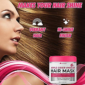 ​Apple Cider Vinegar Hair Conditioner Mask - Sulfate SLS Paraben Free Deep Treatment with Argan Oil for Dry Damaged Hair - Split End Moisturizer, Hydrating Conditioning Product for All Hair Types.