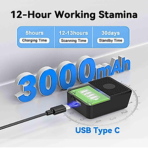 Alacrity 2D Wireless Wearable Glove Barcode Scanner, Bluetooth 2.4GHz Wireless USB 3 in 1, Right Hand Wearing Wireless Bar Code Reader Compatible with Smartphone Tablet