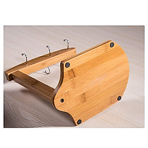 6 Holder Kitchen Mug Holder Stand Mug Tree Teacup Storage Rack Coffee Bar Kitchen Countertop Organizer Bamboo (Stainless Steel Hook)