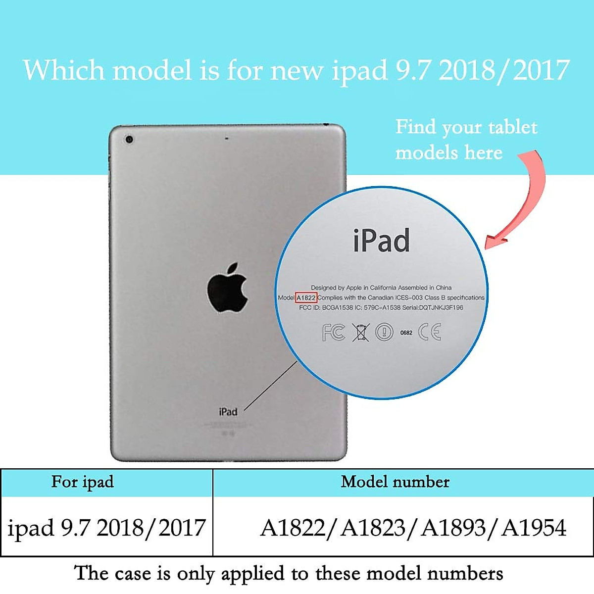 for iPad 9.7 Case 2018 iPad 6th Generation Case / 2017 iPad 5th Generation Case, Slim Fit Lightweight Smart Cover with Soft TPU Back Case for iPad 9.7 2018/2017 with Sleep/Wake - Dark Blue