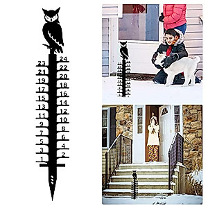 Table Saw Measuring Gauge Gift 24cm Snowflake Snow Measuring Instrument Snowmobile Snow Measuring Instrument Metal Snow Measuring Ruler Outdoor Garden Ornament Metal Right Angle (Black, One Size)