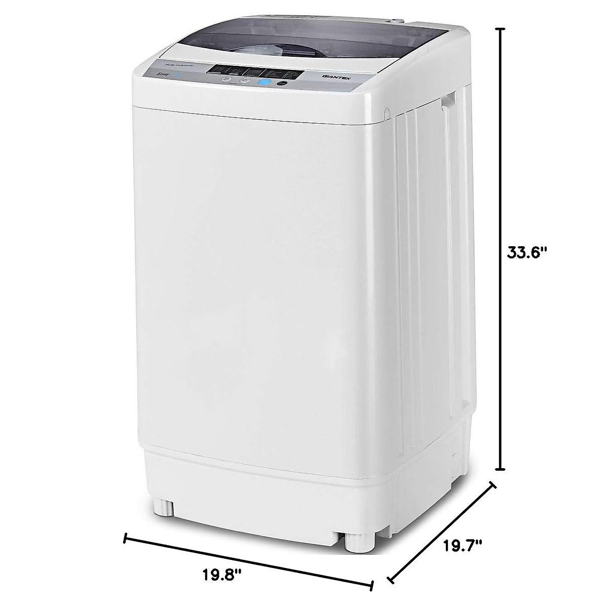 Giantex Full-Automatic Washing Machine Portable Compact 1.34 Cu.ft Laundry Washer Spin with Drain Pump, 10 programs 8 Water Level Selections with LED Display 9.92 Lbs Capacity