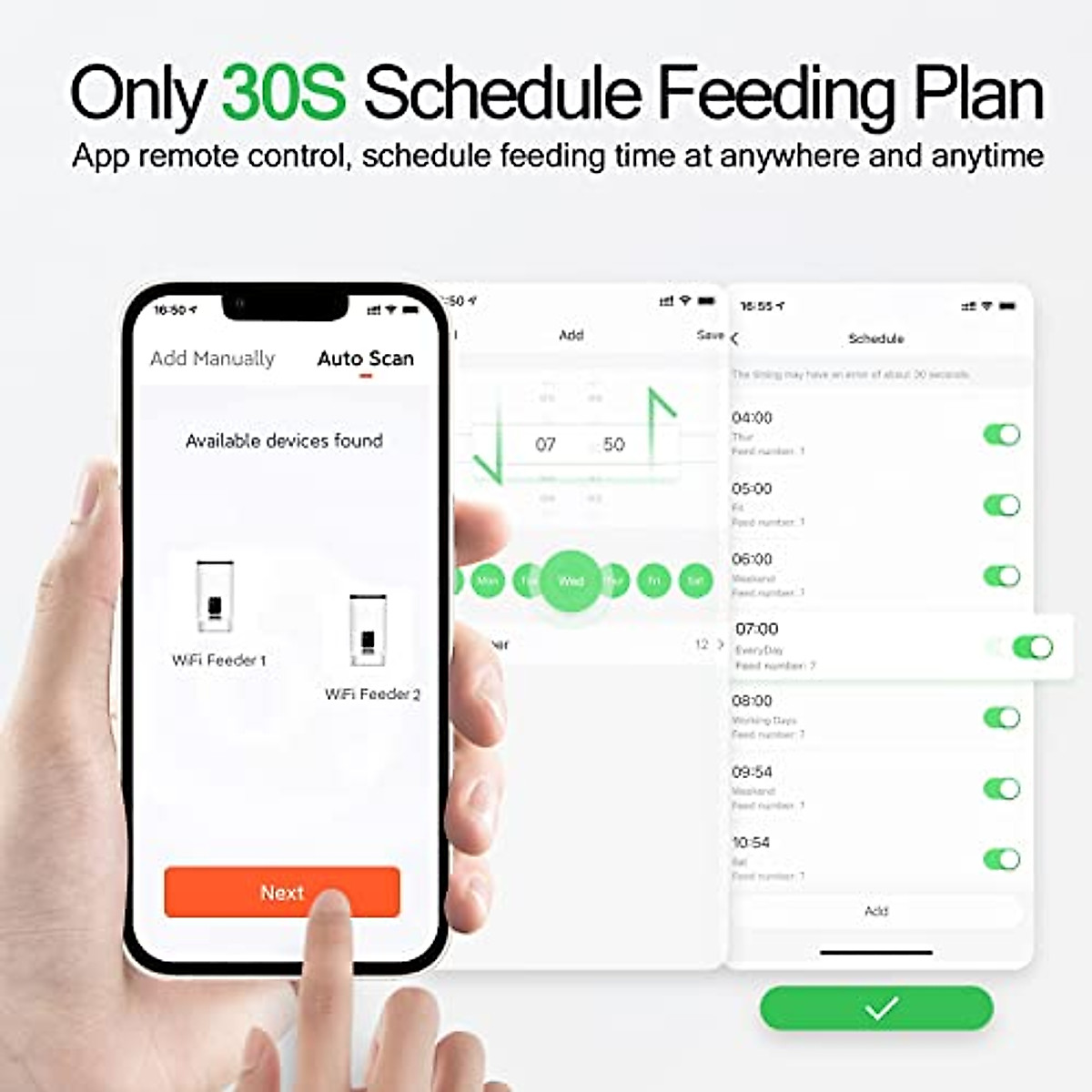 Prupet WiFi Automatic Cat Feeders, 4L Timed Cat Feeder, Cat Food Dispenser with Stainless Steel Bowl , APP Control Pet Feeder, Programmable Portion Control Meals, Granary for Small/Medium Pets