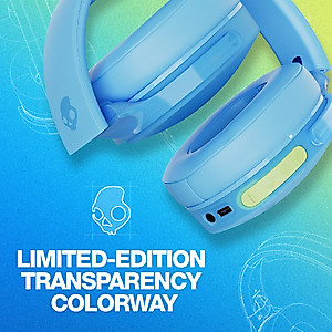 Skullcandy Hesh Evo Bluetooth Headphones for iPhone and Android with Microphone / 36 Hours Battery Life/Great for Music, School, Travel and Gaming/Wireless Headphones - Clear Blue