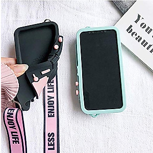 UnnFiko Wallet Case for iPhone 6 / iPhone 6s, Cute Camera Design, Purse Flip Card Pouch Stand Holder Cover Case with Long Shoulder Strap (Blue, iPhone 6 / 6s)