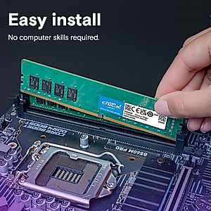 Crucial RAM 16GB Kit (2x8GB) DDR4 2400 MHz CL17 Desktop Memory CT2K8G4DFS824A, Green/Black