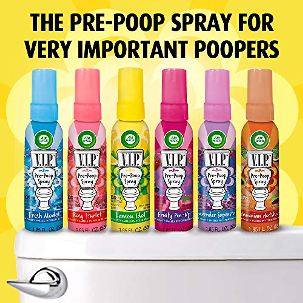 Air Wick V.I.P. Pre-Poop Toilet Spray, Up to 100 uses, Contains Essential Oils, Rosy Starlet Scent, Travel size, 1.85 oz, Holiday Gifts, White Elephant gifts, Stocking Stuffers