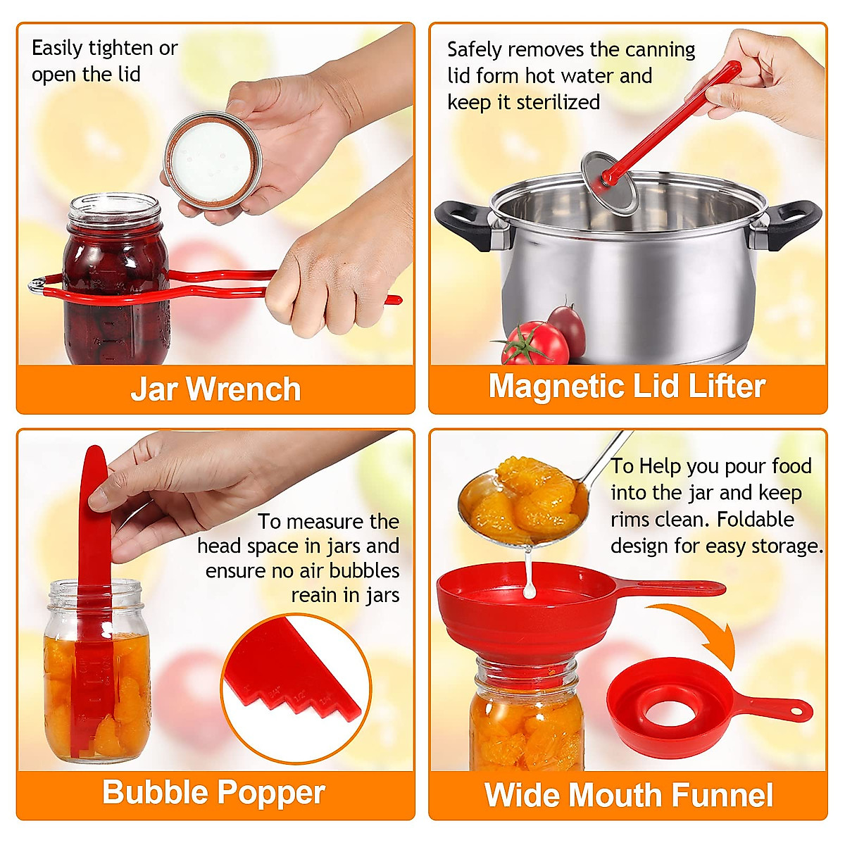 GUFAOWI Canning Supplies Starter Kit - Pressure Canning Kit with Rack, All-in-one Canning Tools for Beginners, Canning Set Canning Accessories for Water Bath Canning Equipment