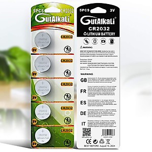 GutAlkaLi CR2032 Lithium 3V Battery, Electronic Coin Cell Button for Toys Calculators Watches(40 Pcs)