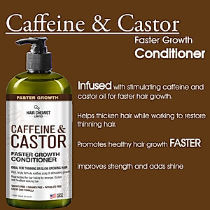 Hair Chemist Caffeine and Castor Faster Growth Conditioner 33.8 oz. - Hair Conditioner for Faster Hair Growth