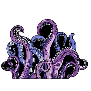 Cthulhu Tentacles Octopus Rug Bath Mat, Funny Unique Octopus Goth Cool Rug Non Slip Water Absorbent Mat, Unique Gift for Tabletop RPG Gamers, HP Lovecraft Fans Bathroom Shower Mat (Purple, 31x21 Inch)