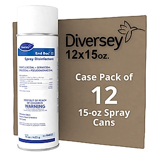 Diversey 04832 End Bac II Spray Disinfectant, Eliminates Odors & Prevents Mold & Mildew, Fresh Scent, Aerosol, 15-Ounce (Pack of 12)