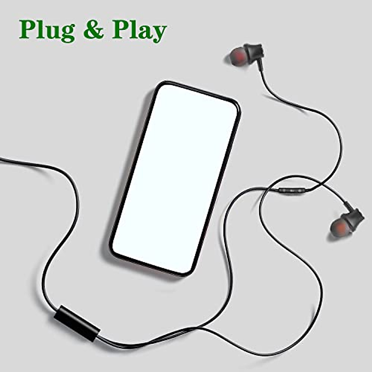 XINLIANG Wired Earbuds with Microphone & Volume Control, in-Ear Headphones with Magnetic, Bass Driven 3.5 mm Ear Buds Phones for iOS and Android Smartphones, Laptops, MP3