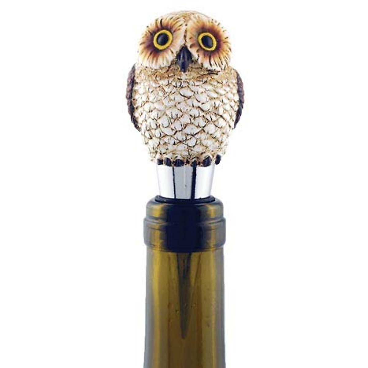 Owl Figure Figurine Wine Stopper Bottle Topper, Collectible Lodge Cabin Decor, 4"