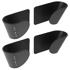 Hemoton 2 Pair Black Wall Pot Lid Holder Wall Door Mounted Pan Lid Cover Hanger Rack Multifunctional Kitchen Utensil Cutting Board Organizer for Home Kitchen