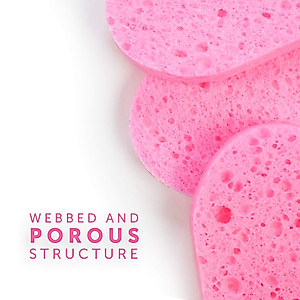 Facial Sponges Compressed Natural Cellulose Sponge for Face Cleansing Exfoliating and Makeup Removal, Professional use Deep Clean - Rejuvv by Fushay (50 Count (Pack of 1))