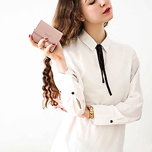 CALIYO Wallets for Women, Leaf Card Holder Trifold Small Wallets for Women , Silm Wallets Zipper Coins Pocket with ID Window,Pink