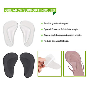 Plantar Fasciitis Arch Support Kit-12pcs-Compression Arch Sleeves, Arch Braces, Silicone & Cushioned Arch Supports & Free Insoles, Fast Pain Relief & All Day Comfort, Sizes for Men & Women (Medium)…