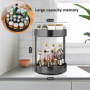 Kibuhain Lazy Susans Organizer Round Turntable Spice Rack, 10Inch Dia Non-Skid Cabinet Organizer, 360° Rotating Spice Jars Organizer & Holder for Kitchen, Bathroom, Living Room