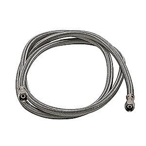 Fluidmaster 12IM84 Ice Maker Connector, Braided Stainless Steel - 1/4 Compression Thread x 1/4 Compression Thread, 7 Ft. (84-Inch) Length