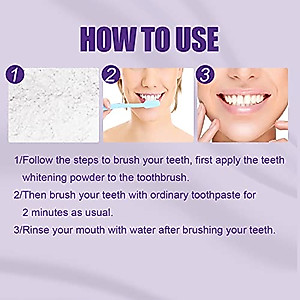 NBHC 2Pcs Teeth Colour Corrector Powder, Whiten and Clean Teeth Powder, Washing Remove Stains and Dirt, Freshen Oral Plaque, Brightening Teeth Clean Tooth Toothpaste Powder