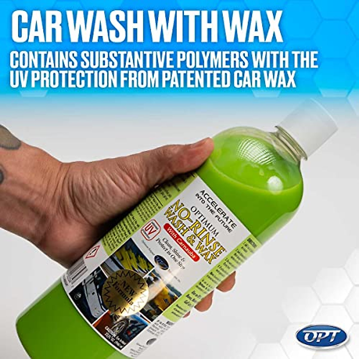 Optimum No Rinse Wash and Wax – 1 Gallon, Rinseless Car Wash and Wax in One System, ONR Formulated with Carnauba Wax with UV Protection, Use as Car Wax, RV Wax, Airplane Wax, Boat Wax, Motorcycle Wax