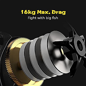 Lixada Baitcasting Reel Carbon Fiber 6+1BB High Speed 6.3: 1 Gear Ratio, Baitcaster Reel Magnetic Brake System Fishing Reel for Sea/Lake/Boat Fishing, 9.1oz Lightweight