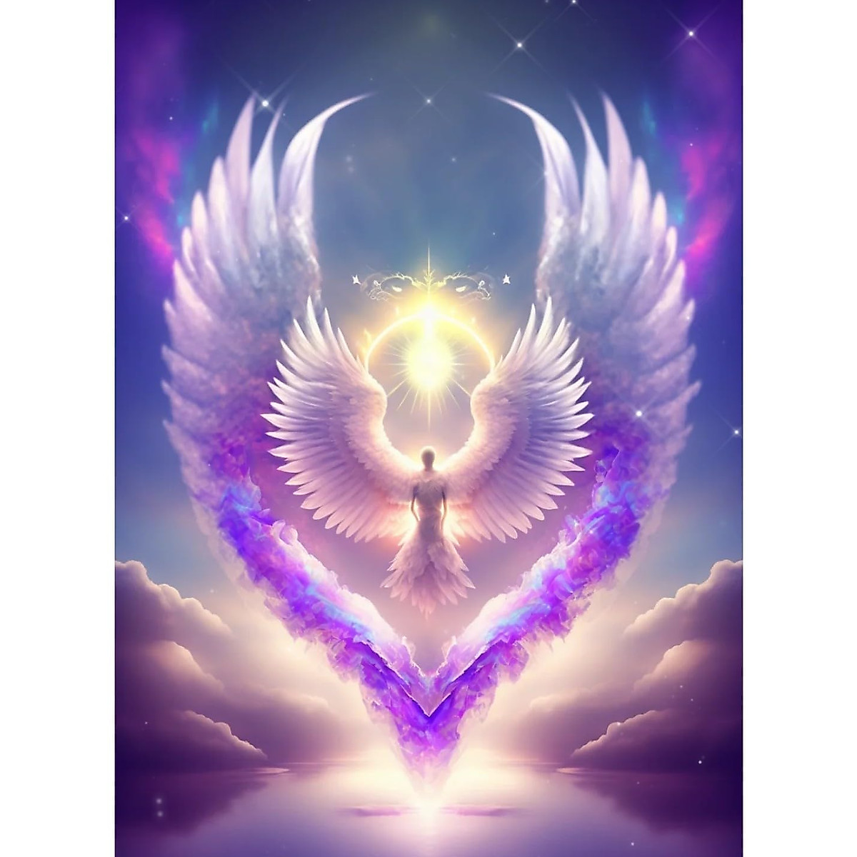Diamond Art Painting Kits for Adults Sun and Angel Wing Round Full Drill DIY 5D Diamond Art Easy for Beginner Gems Cross Stitch Mosaic Craft Hobby Wall Art for Home Decor 30x40cm