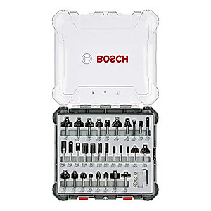 Bosch Professional 2607017474 30-Piece Set Wood Router Bit Set for 6mm Shank Router