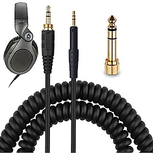V-MOTA Replacement Spring Coiled Aux Cable Extension Cord with 6.35mm Adapter for Sennheiser HD6 Mix HD7 HD8 DJ Headphones,10 Foot