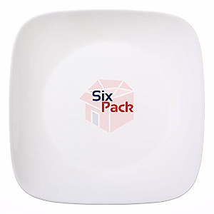 Corelle Square 10-1/4-Inch Dinner Plate, Pure White, Pack of 6