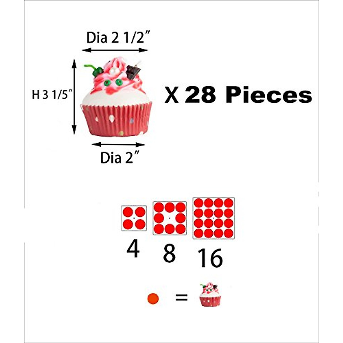 YestBuy 3 Tier Cupcake Stand with Base, Cake Stand, Acrylic Cupcake Tower Stand, Premium Cupcake Holder for 28 Cupcakes, Display for Pastry Wedding Birthday Party (4" Between 2 Layers)