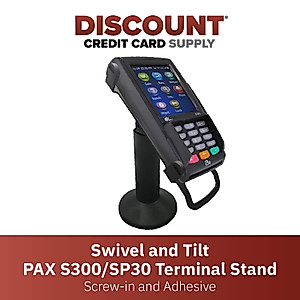 Discount Credit Card Supply DCCStands Swivel and Tilt Pax S300 & SP30 Terminal Stand, Screw-in and Adhesive