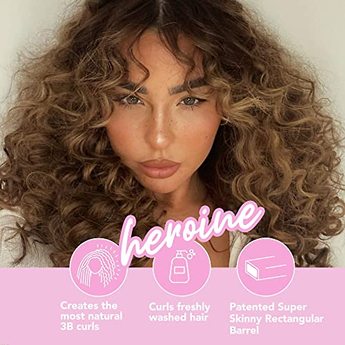 CHOPSTICK STYLER Heroine Professional Curling Wand, 3/8 Super Skinny Rectangular Ceramic Barrel for Tight, Natural, Ringlet Long Lasting Chopstick Curls - Curler for Long & Short Hair